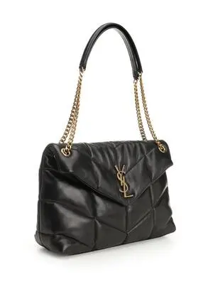 Saint Laurent Loulou Puffer Medium Bag - Black