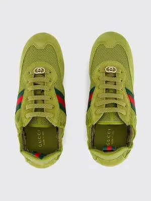 Gucci Suede And Mesh Sneakers - Green