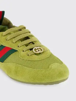 Gucci Suede And Mesh Sneakers - Green