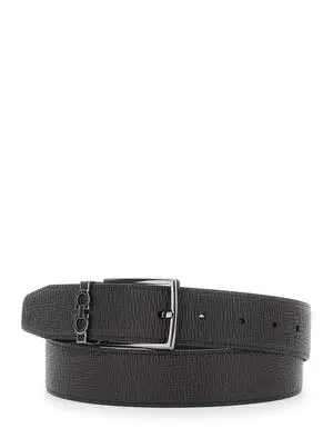 FERRAGAMO Reversible Belt With Gancini Buckle In Grained Leather