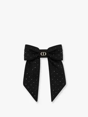 Dior Twist Technical Fabric And Silver-colored Crystals Bow