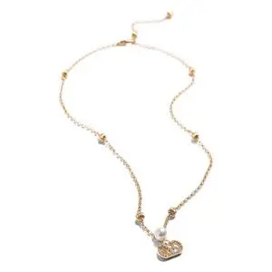 Valentino Garavani Crystal And Pearl Pendant Necklace