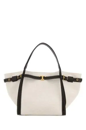 TOD'S Canvas Small Shopping Bag - White