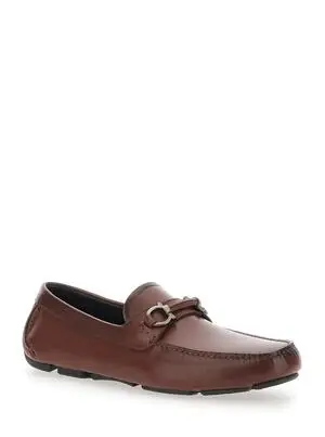 FERRAGAMO Sunsay' Loafers With Gancini Plaque On The Front In Leather For - Brown