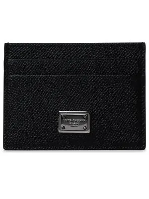Dolce & Gabbana Leather Dauphine Card Holder - Black