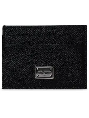 Dolce & Gabbana Leather Dauphine Card Holder - Black