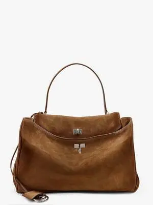 Balenciaga Rodeo Medium Suede Shoulder Bag - Brown