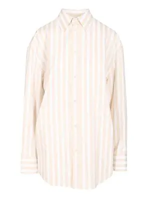 Saint Laurent Striped Cotton Shirt - Cream