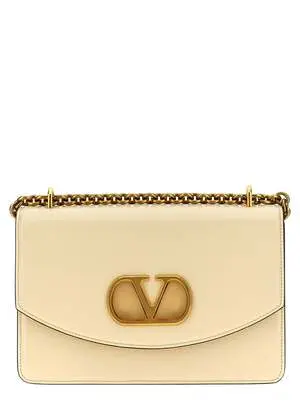 Valentino Garavani Vain Leather Shoulder Bag - White