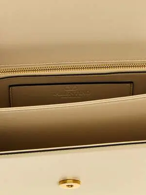Valentino Garavani Vain Leather Shoulder Bag - White