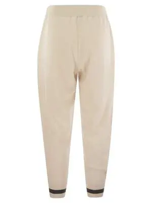Brunello Cucinelli Cashmere Knit Trousers - White
