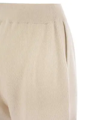 Brunello Cucinelli Cashmere Knit Trousers - White
