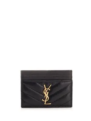 Saint Laurent Monogram Card Case - Black