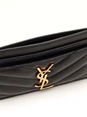 Saint Laurent Monogram Card Case - Black