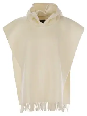 Brunello Cucinelli Double Knit Poncho - Cream