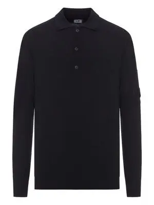 C.P. COMPANY Wool Polo - Black