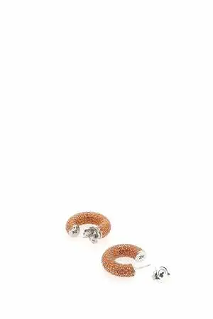 Amina Muaddi Embellished Metal Mini Cameron Earrings - Orange