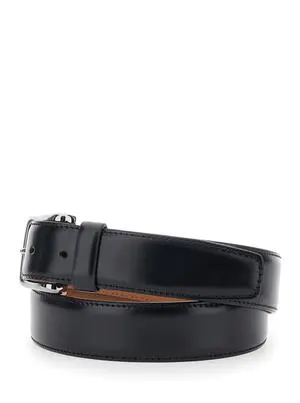 TOD'S Belt With Adjustable Buckle Closure In Black Leather For