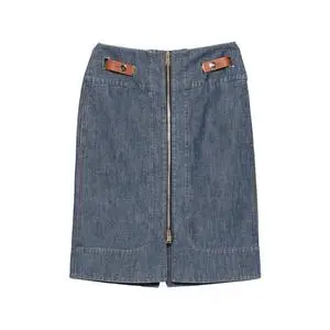 Fendi Cotton Denim Midi Skirt