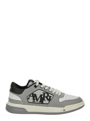 Amiri Sneaker 'classic Low' With Maxi Logo On The Side And Logo Patch On The Tongue In Gray Leather - Multicolor