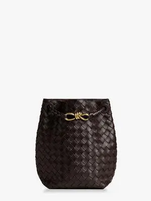 Bottega Veneta Andiamo Bucket Leather Crossbody Bag With Intrecciato Pattern - Multicolor