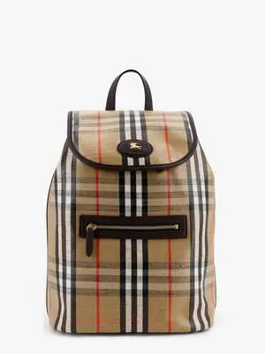 Burberry Highlands Coated Canvas Backpack With Front Logo - Cream