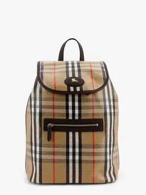 Burberry Highlands Coated Canvas Backpack With Front Logo - Cream