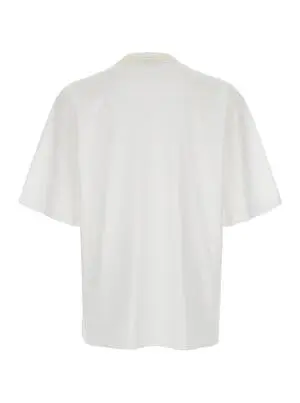 Jacquemus The 'voilier' White T-shirt With Sailboat Embroidery And Logo Lettering On The Front In Cotton For
