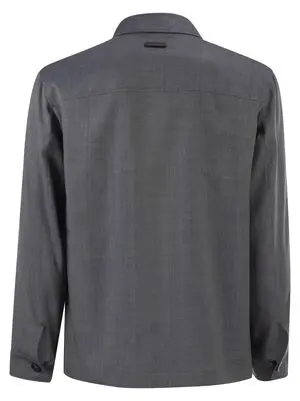 Peserico Lightweight Linen And Wool Blend Jacket With Patch Pockets