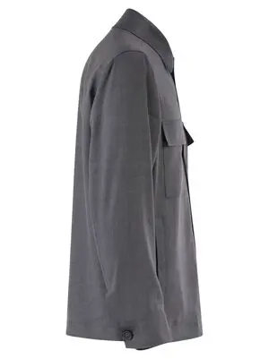 Peserico Lightweight Linen And Wool Blend Jacket With Patch Pockets