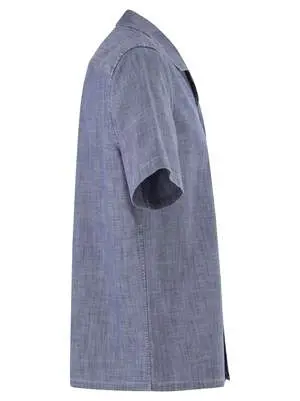 Peserico Lightweight Cotton Chambray-effect Short-sleeve Shirt
