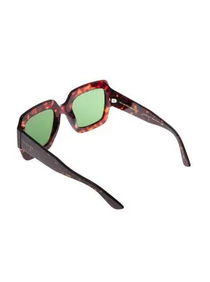 Gucci Woman's Tortoise Acetate Square Sunglasses