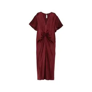 Victoria Beckham V-neck Short Sleeves Evening Dress - Red