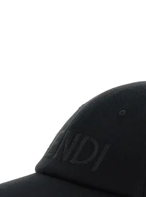 Fendi Black Baseball Cap With Logo Lettering Embroidery On The Front In Cotton - Multicolor