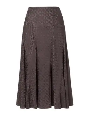 Fendi Ff Silk Skirt - Brown