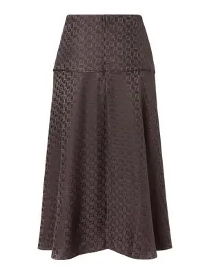 Fendi Ff Silk Skirt - Brown
