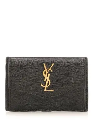 Saint Laurent Grain De Poudre Leather Wallet - Black