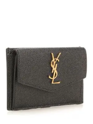 Saint Laurent Grain De Poudre Leather Wallet