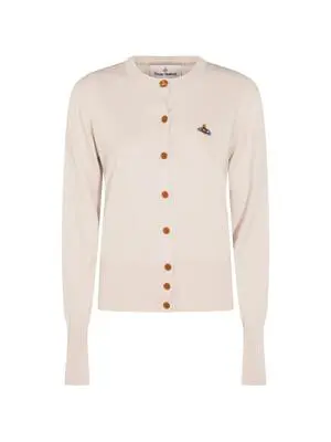 VIVIENNE WESTWOOD Wool Silk Blend Cardigan - White