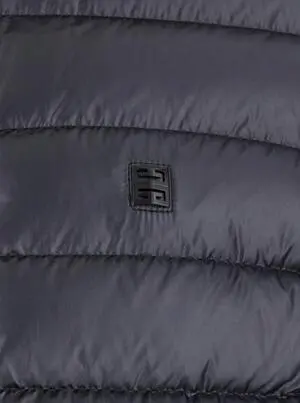 Givenchy Black High Neck Down Jacket With Logo Detail In Tech Fabric