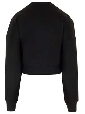 Saint Laurent Cropped Sweatshirt - Black