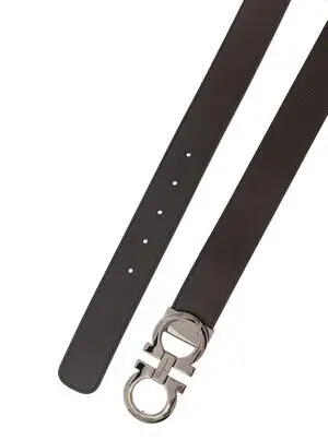 FERRAGAMO Reversible Belt With Gancini Buckle In Leather For