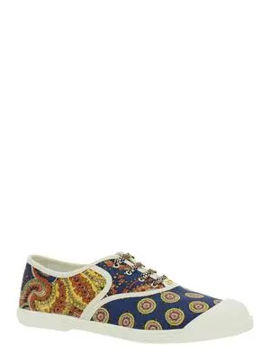 Valentino Garavani Low Top Sneakerswith All-over Floral Print In Cotton - Multicolor