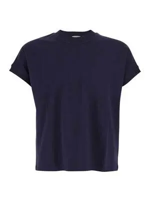 Versace Blue 'vintage' T-shirt With Round Neck And Front Logo For - Multicolor