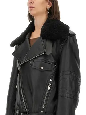 Saint Laurent Leather Biker Jacket - Black