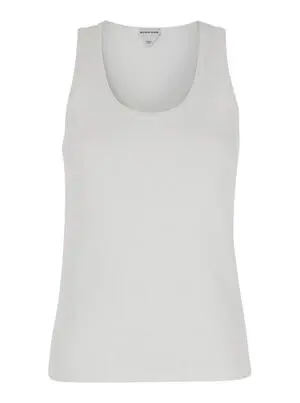 Bottega Veneta Bottega Veneta Women White Ribbed Tank Top With U Neckline In Cotton Woman Bottega Veneta Multicolor
