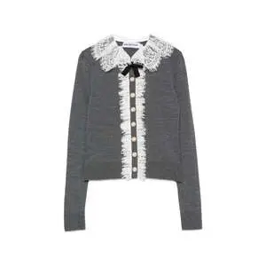 SELF-PORTRAIT Grey Knitwear Cardigans - Gray