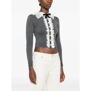 SELF-PORTRAIT Grey Knitwear Cardigans