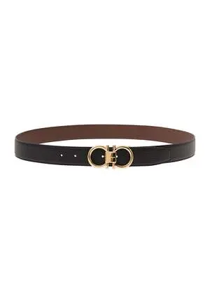 FERRAGAMO Reversible Gancini Belt - Black