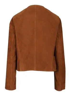 Alaïa Short Suede Blazer - Brown